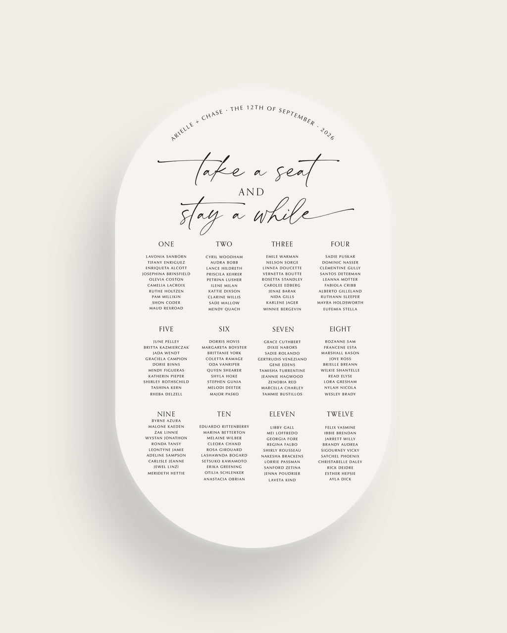Wedding Seating Charts | Blase Seating Chart | A Modern Wedding