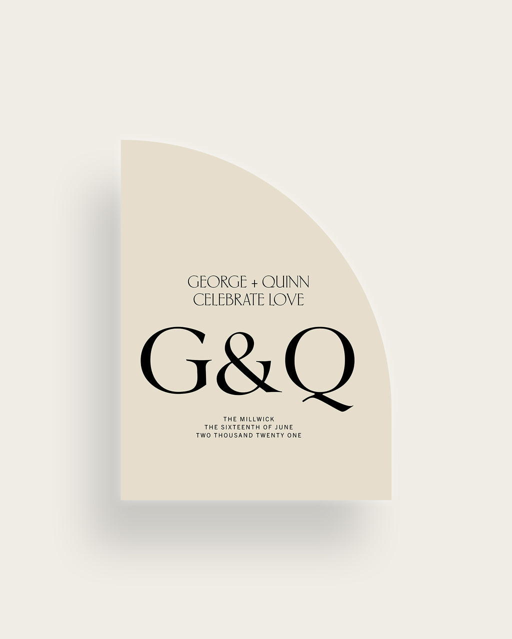 Quinn Half Arch Welcome Sign – A Modern Wedding